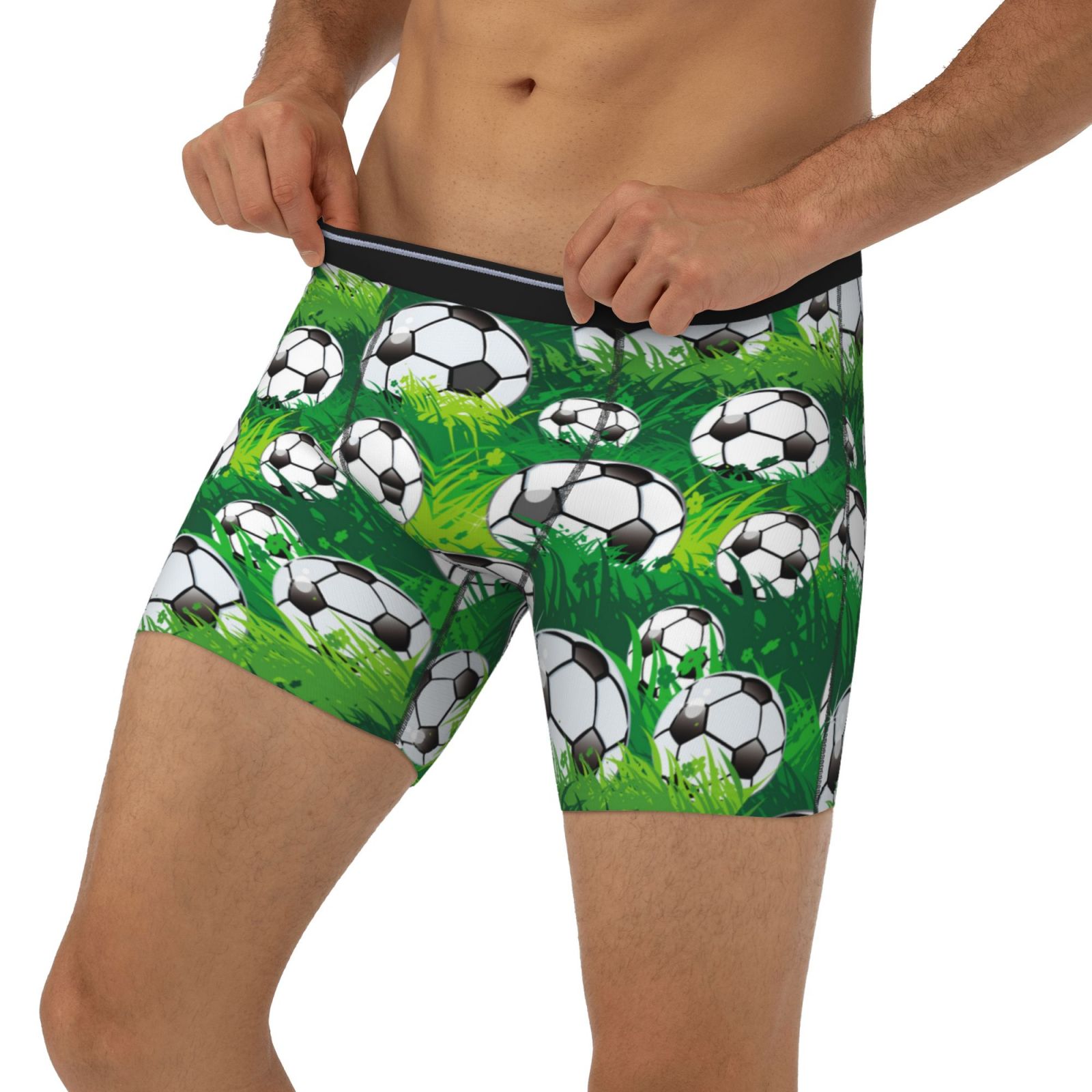 Mens Underwear Boxer Briefs - soccer Football ball green grass ...
