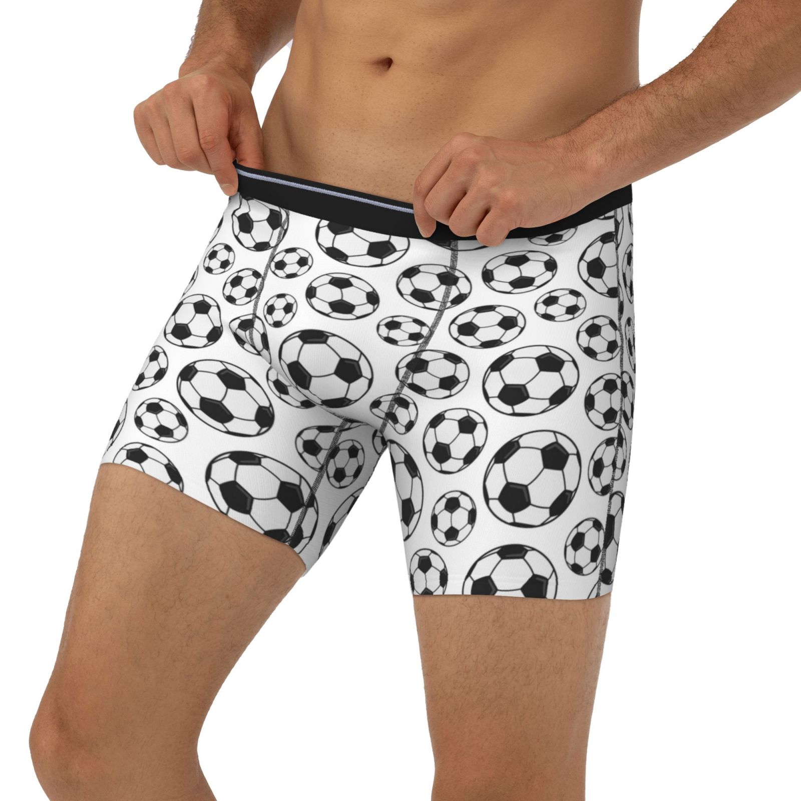 Mens Underwear Boxer Briefs - soccer football balls white Breathable ...