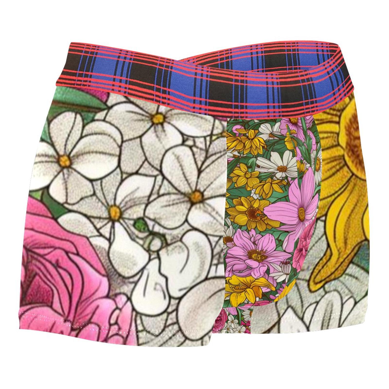 Mens Underwear, Boxers Briefs for Men, Spring Flower Floral Rose Lily ...