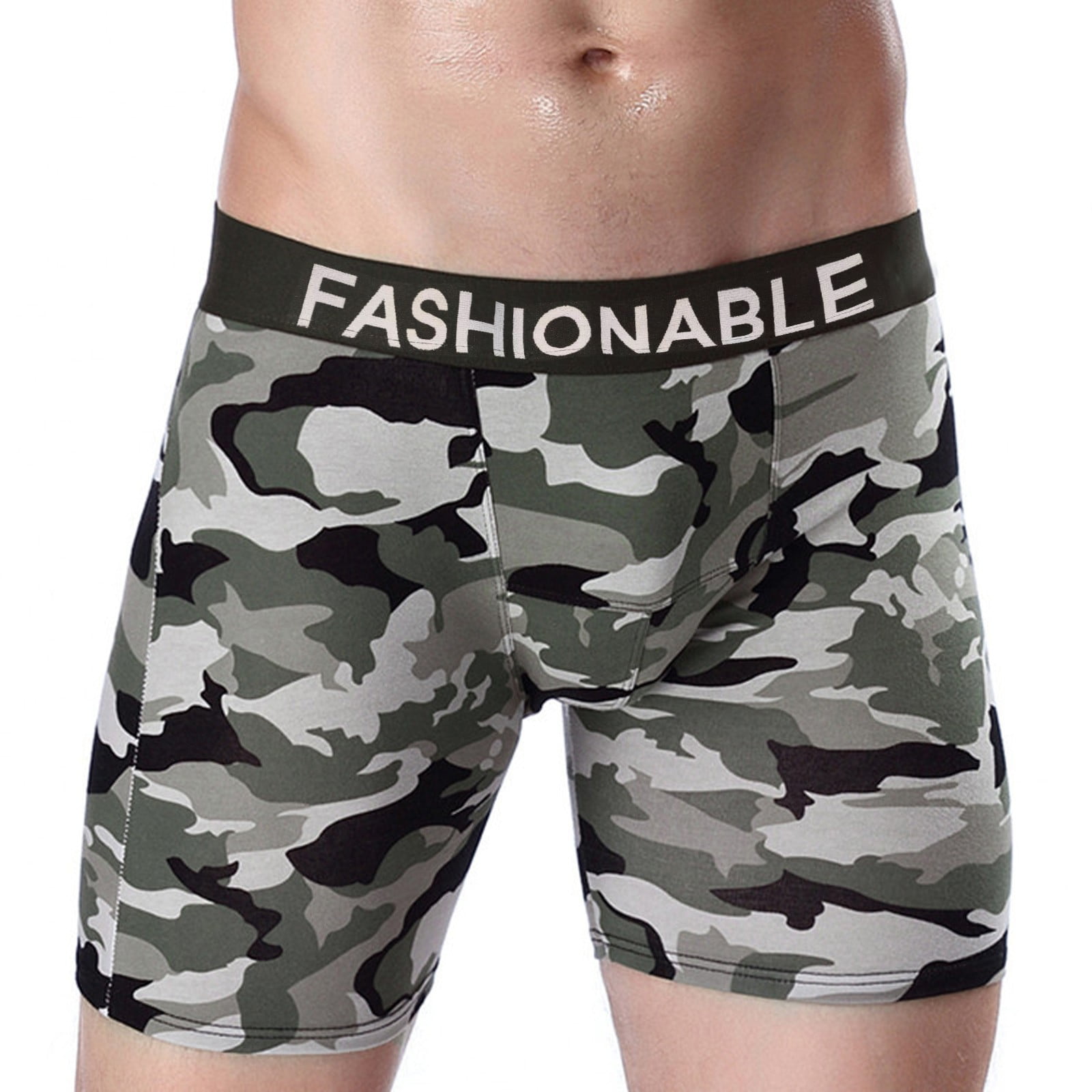 Mens Underwear Briefs Men's Cotton Camouflage Printed Boxer Briefs ...