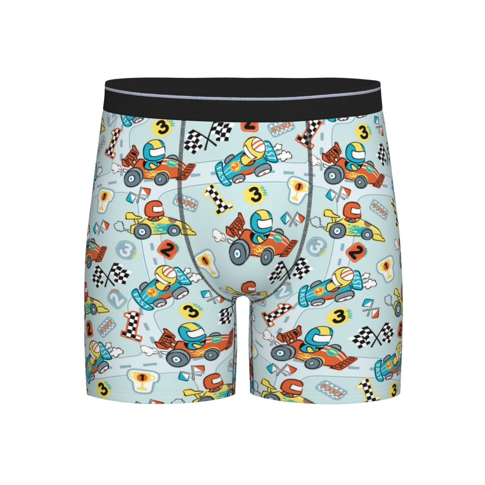Mens Underwear, Cartoon Car Racing Mens Underwear Boxer Briefs, Soft ...