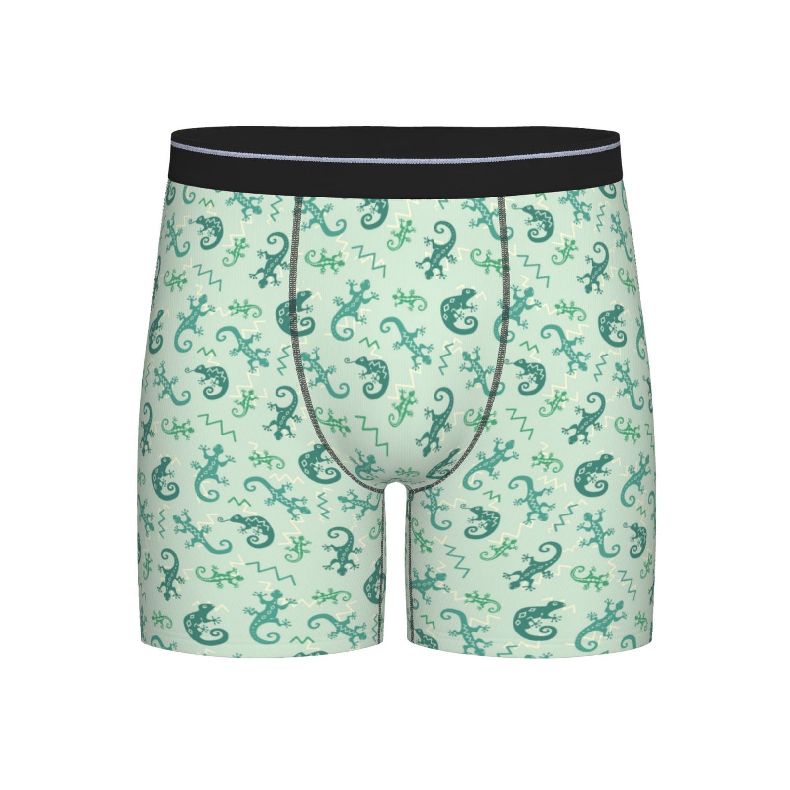 Mens Underwear, Cartoon Cute Gecko Lizard Green Mens Underwear Boxer ...