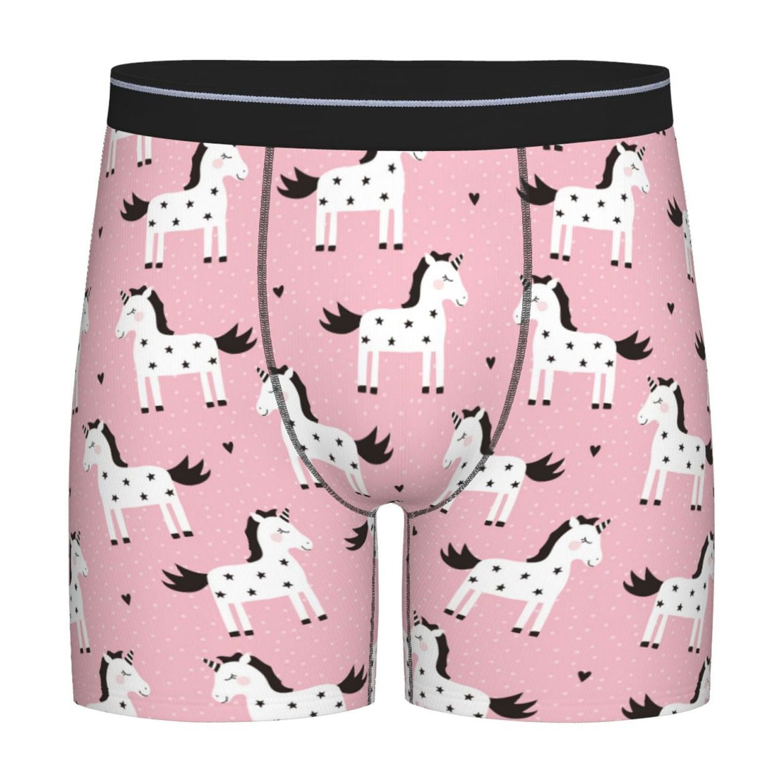 Mens Underwear, Cartoon Cute Horse Pink Mens Underwear Boxer Briefs ...