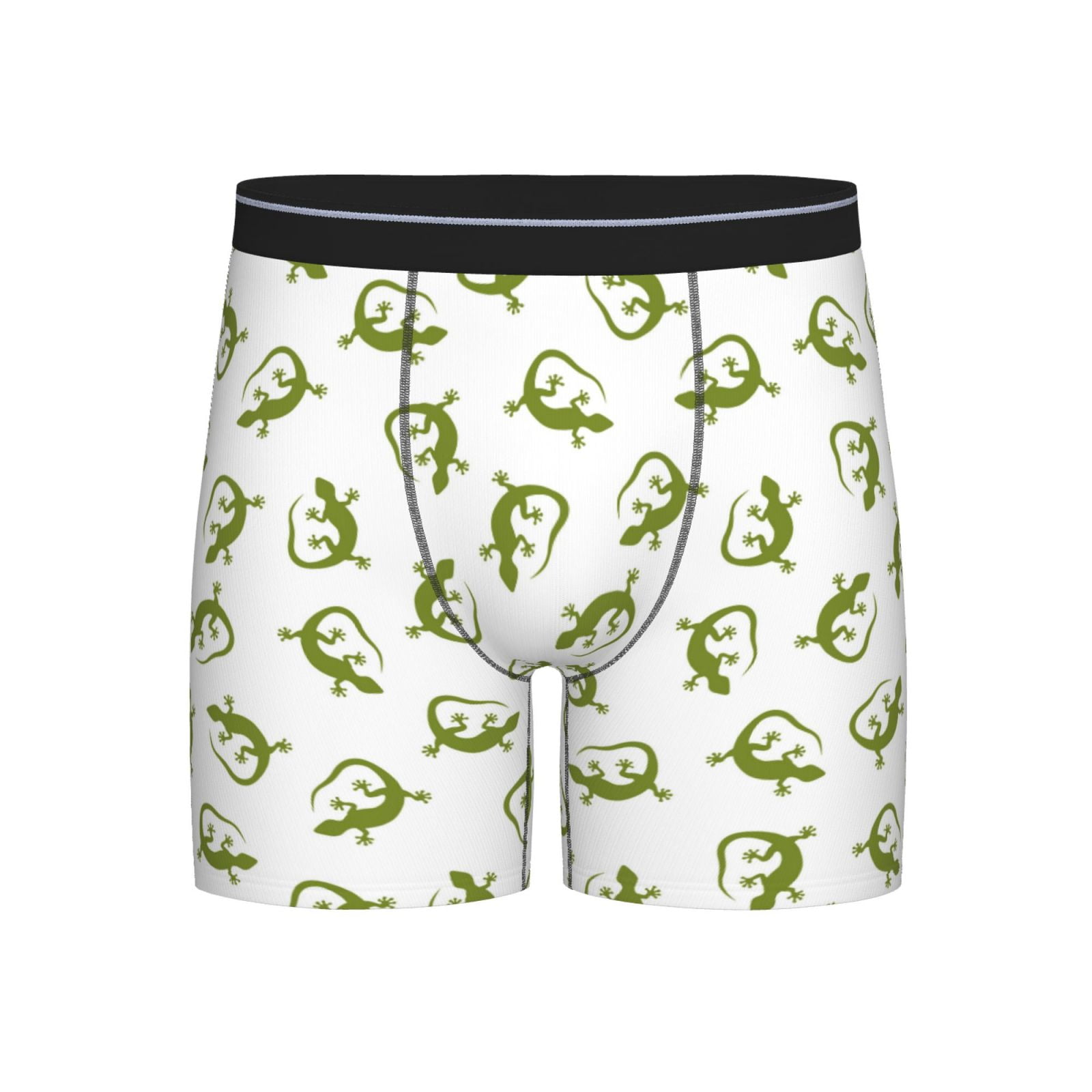 Mens Underwear, Cartoon Cute Lizard Gecko Green_B Mens Underwear Boxer ...