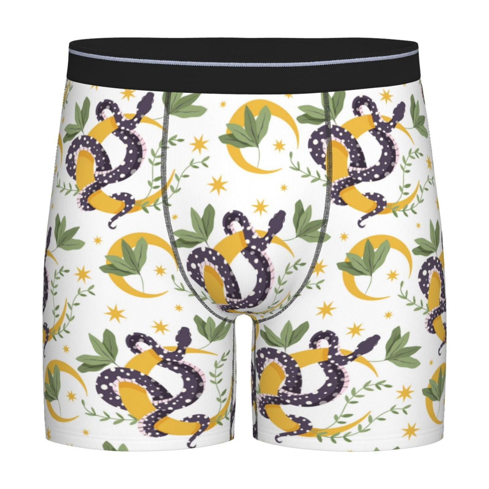 Mens Underwear, Cartoon Cute Snake Plant Mens Underwear Boxer Briefs ...