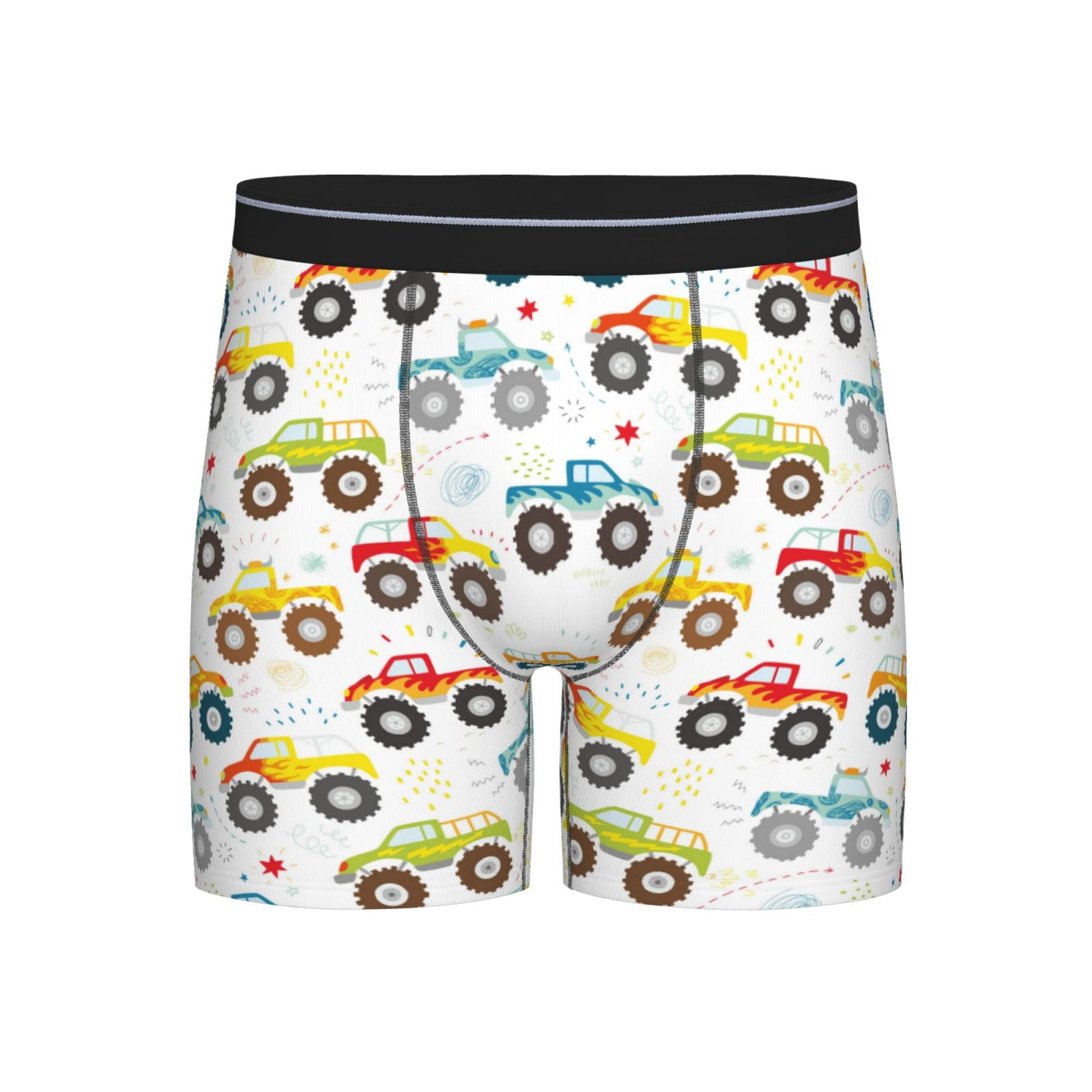 Mens Underwear, Cartoon Monster Trucks Mens Underwear Boxer Briefs ...
