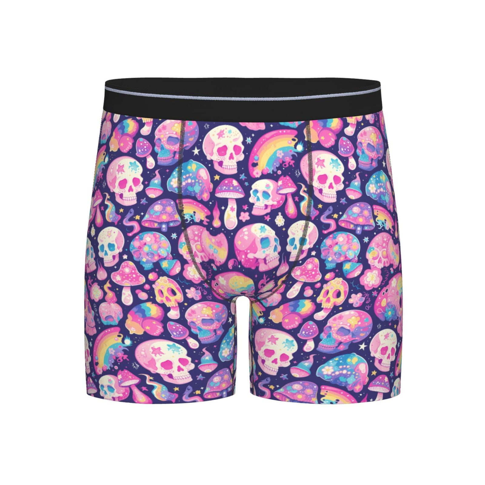 Mens Underwear, Cartoon Rainbow Skull Mens Underwear Boxer Briefs, Soft ...