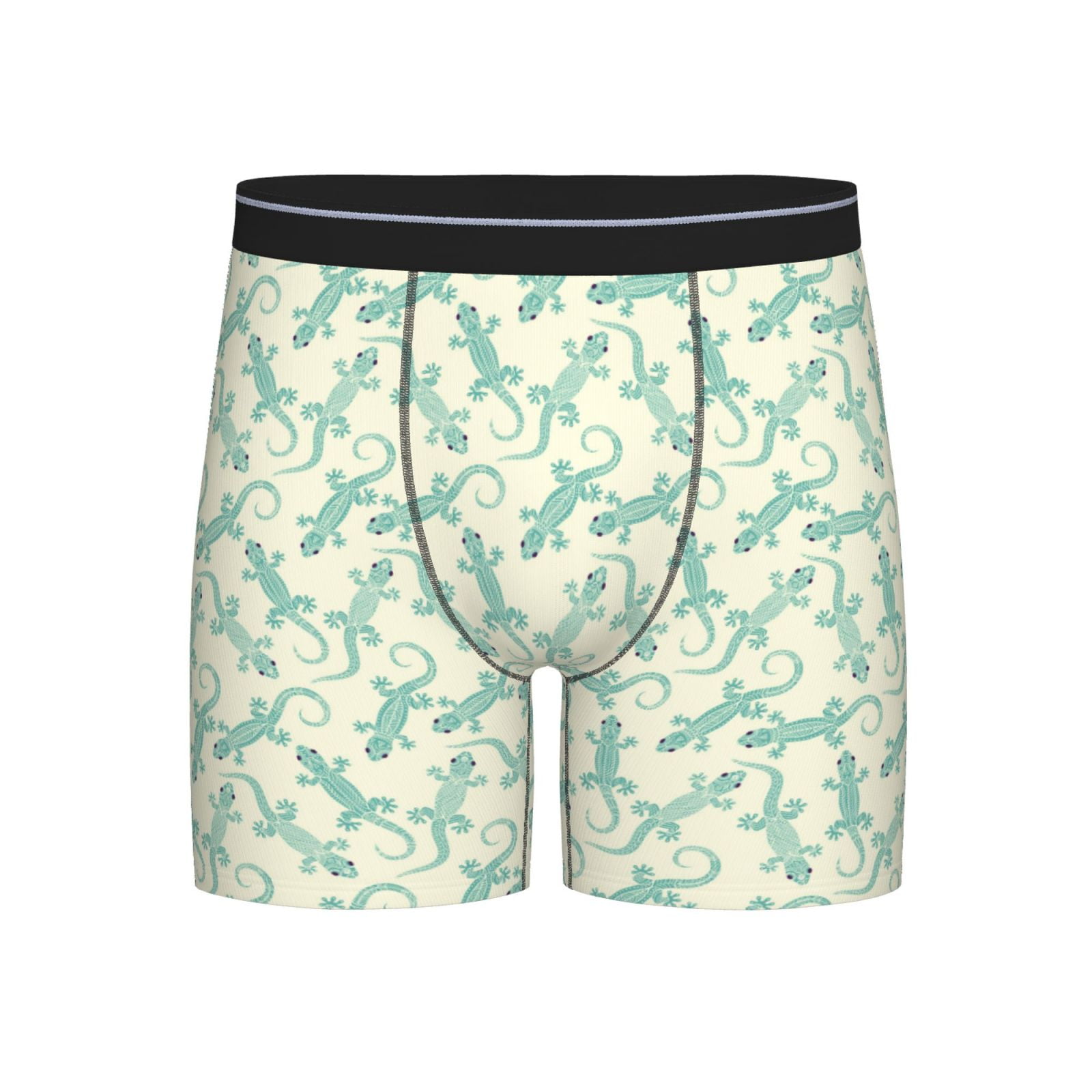 Mens Underwear, Classic Cute Gecko Lizard Green Mens Underwear Boxer ...