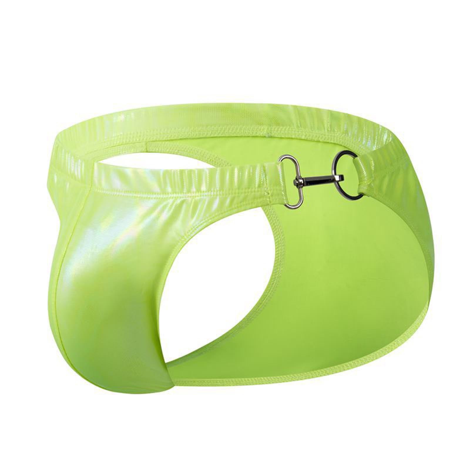 Mens Underwear Briefs Metal Buckle Laser-like Swim Shorts Briefs ...