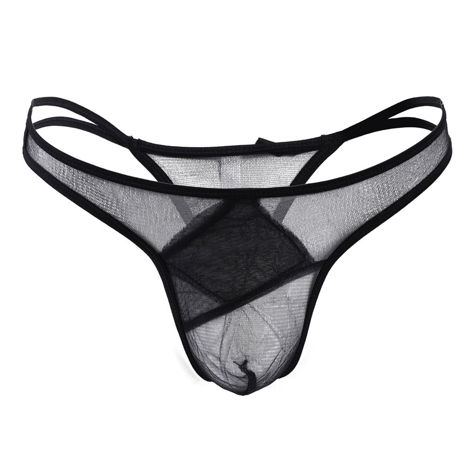 Mens Underwear Clearance Full Transparent Tulle Low-waist Hollow Ultra ...