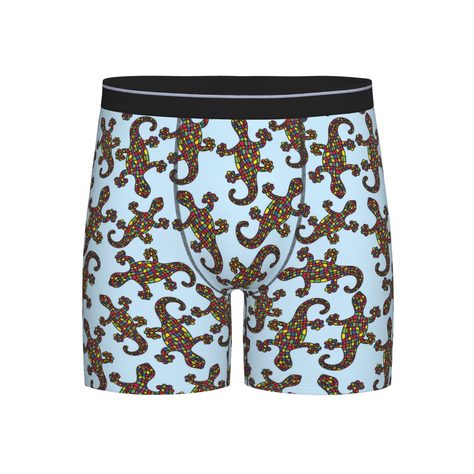 Mens Underwear, Colorful Checkered Lizard Gecko Mens Underwear Boxer ...