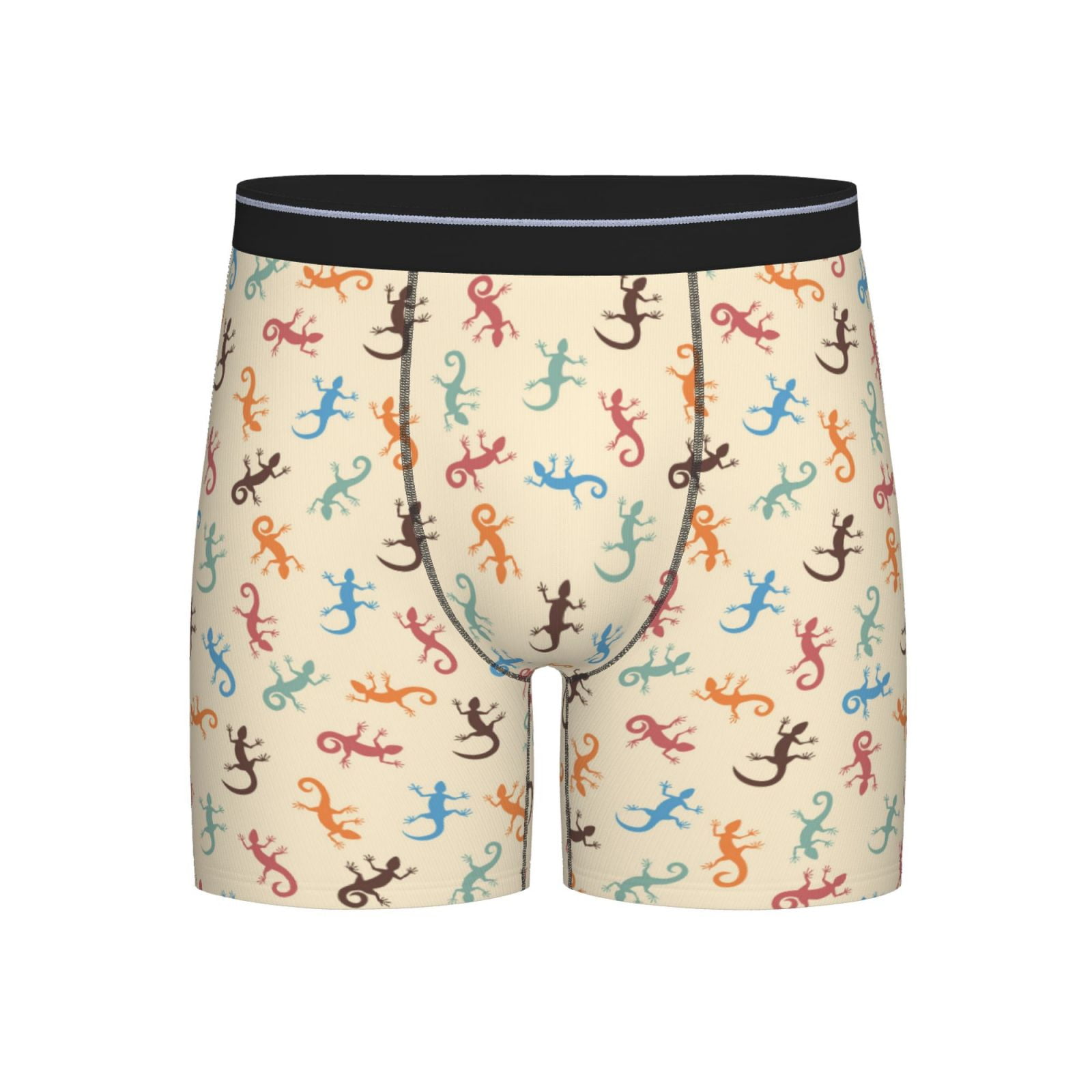 Mens Underwear, Colorful Cute Gecko Mens Underwear Boxer Briefs, Soft ...