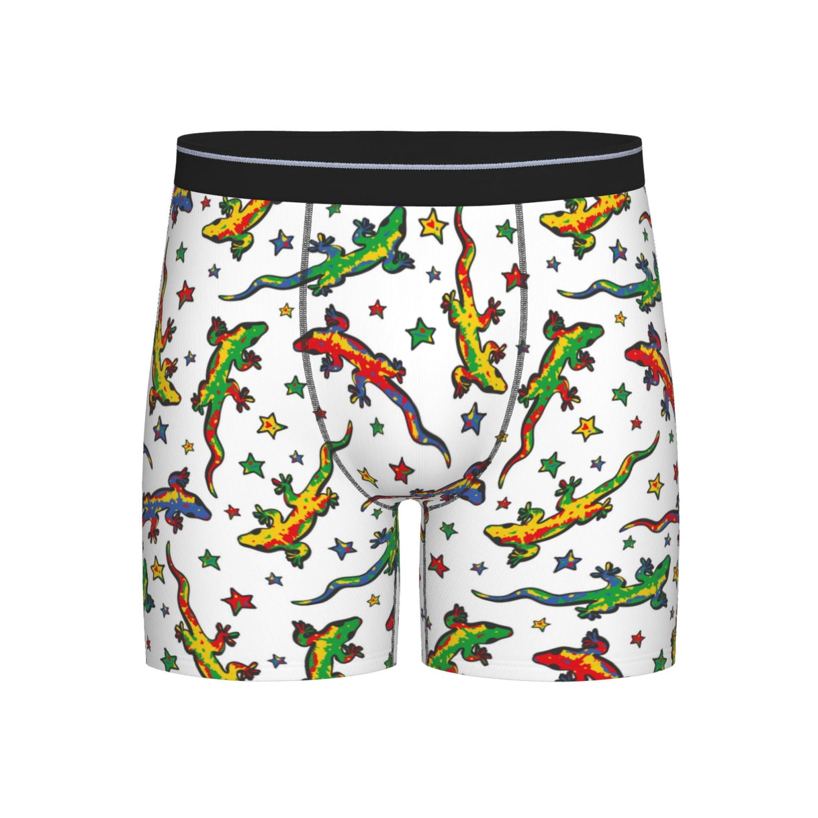 Mens Underwear, Colorful Cute Lizard Gecko Stars Mens Underwear Boxer ...