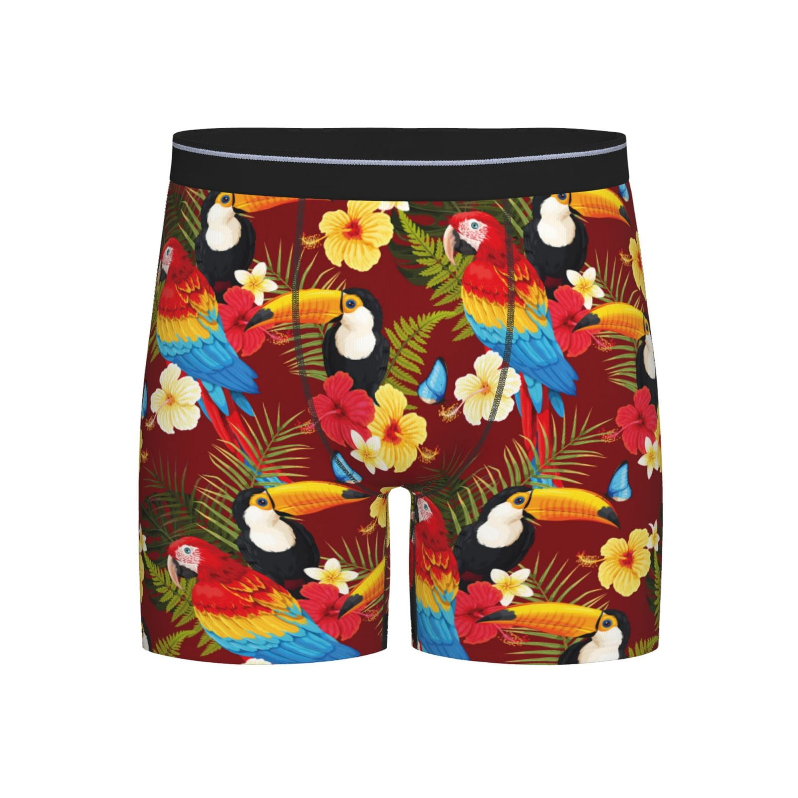 Mens Underwear, Colorful Cute Parrot Toucan Bird Mens Underwear Boxer ...