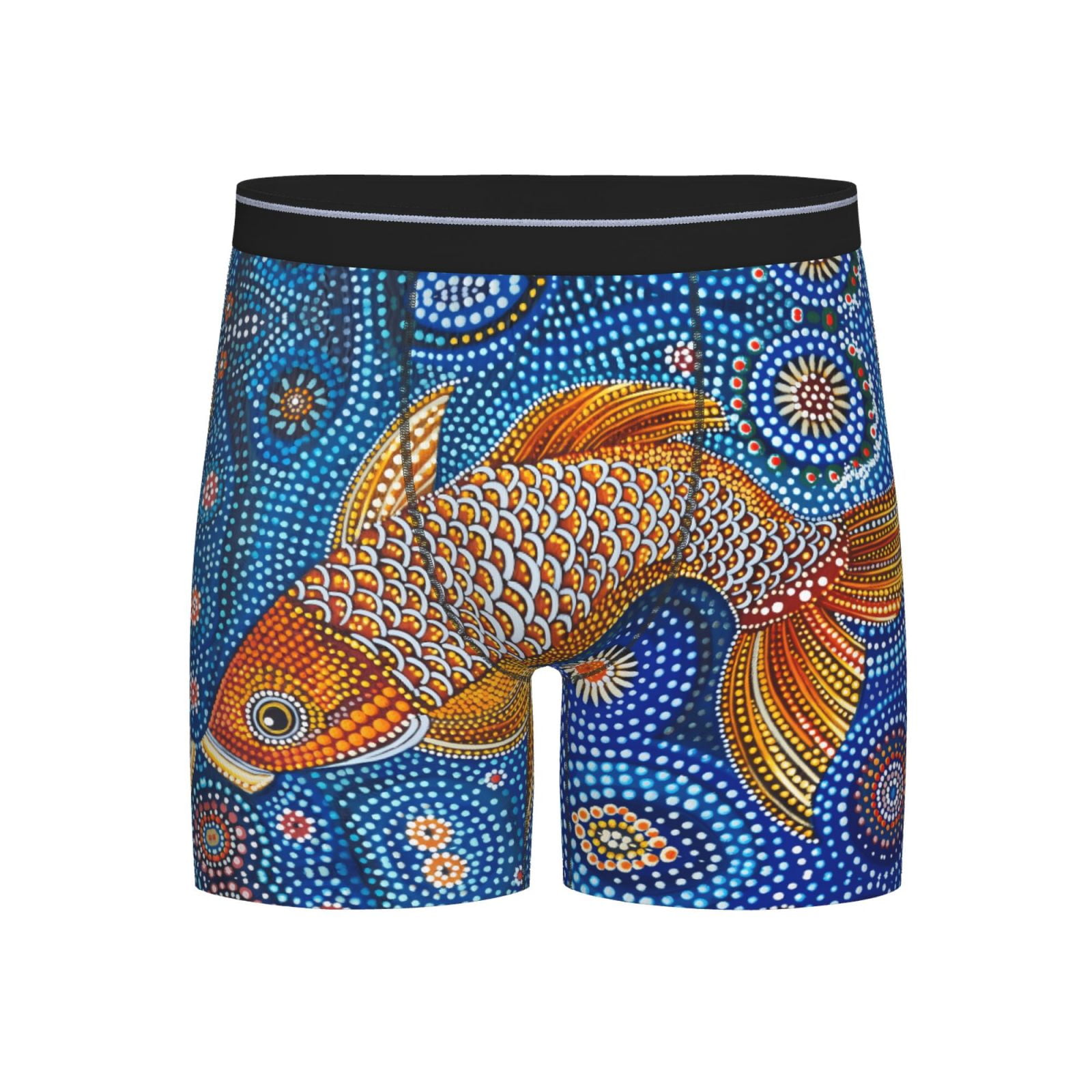 Mens Underwear, Colorful Dot Art Fish Mens Underwear Boxer Briefs, Soft ...
