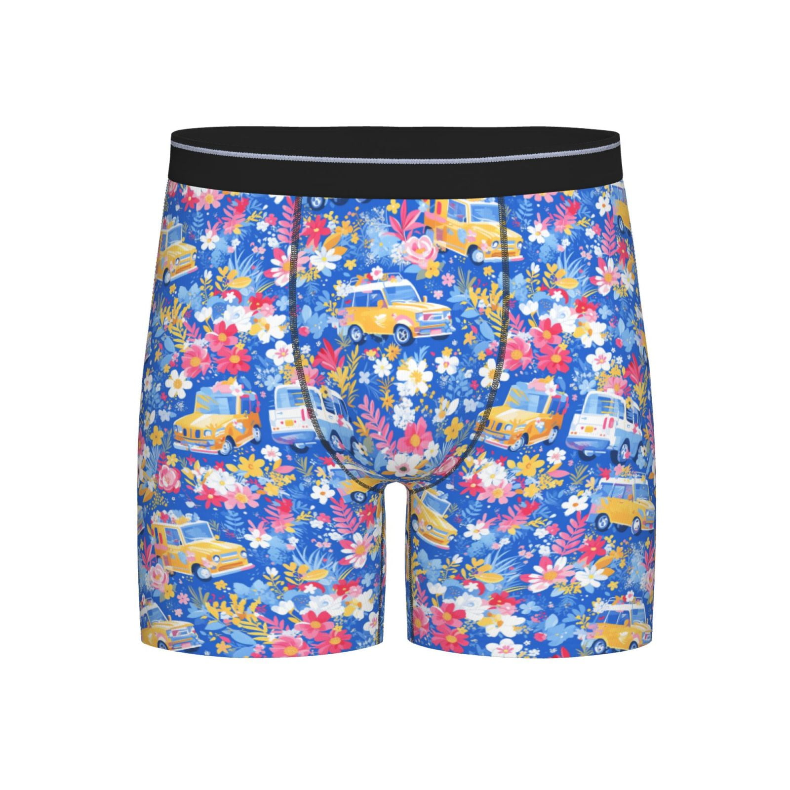 Mens Underwear, Colorful Flower Suv Car Mens Underwear Boxer Briefs ...
