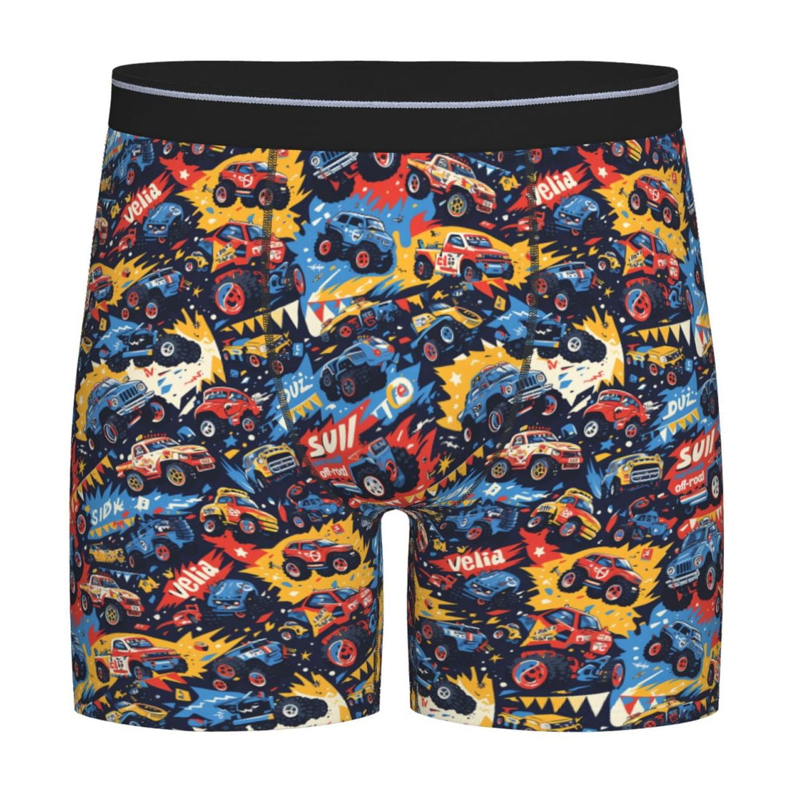 Mens Underwear, Colorful Off Road Racing Car Mens Underwear Boxer Briefs, Soft Breathable ...