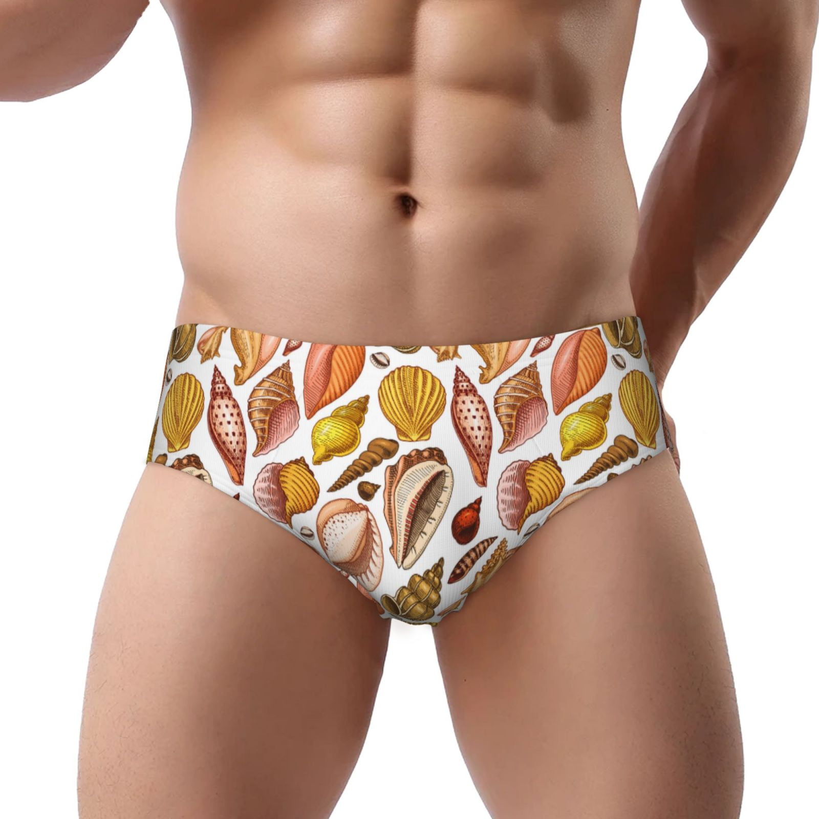 Mens Underwear - Conch Shells Print No.9021 Breathable Comfort Men's Underwear Briefs, Soft Sexy ...