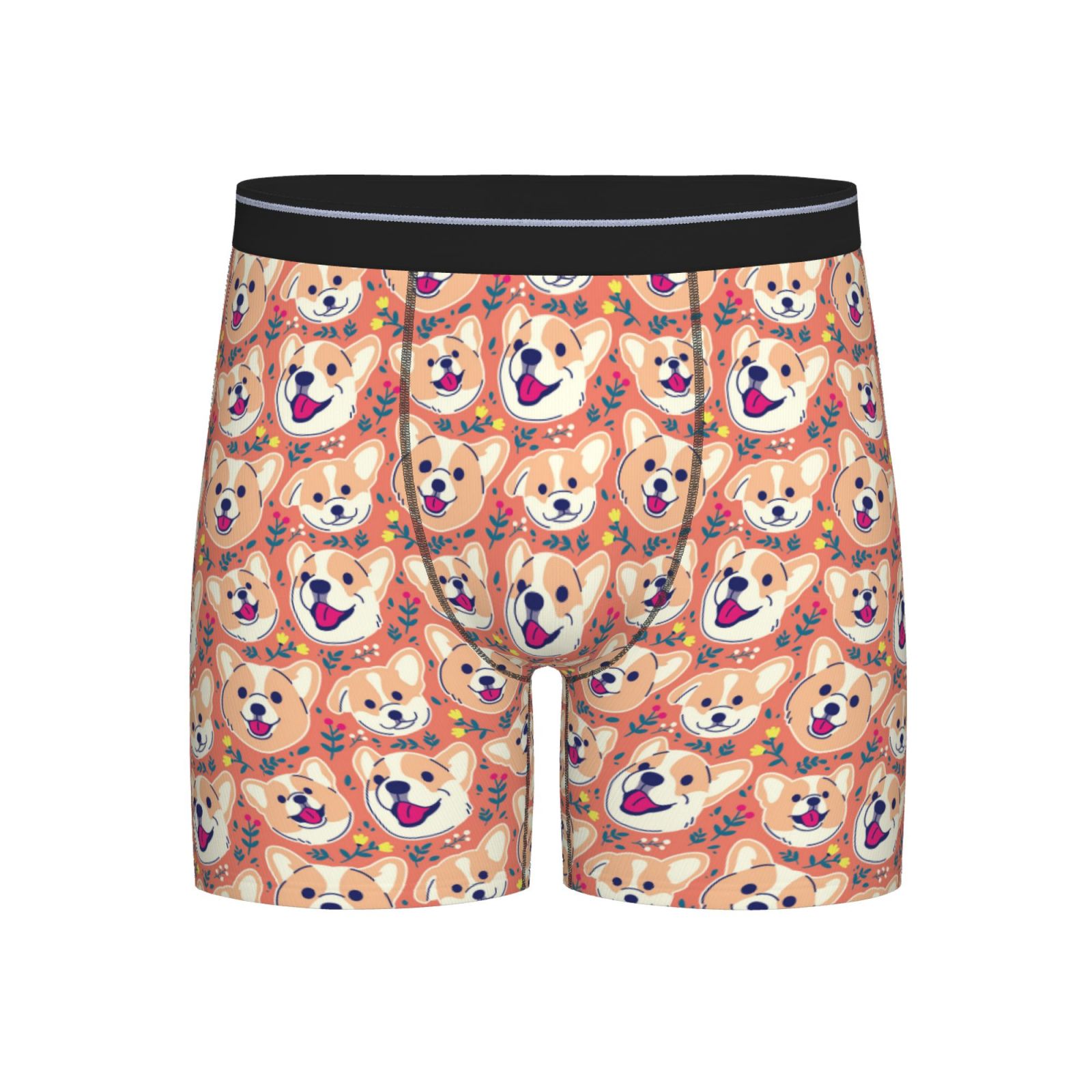Mens Underwear, Corgi Head With Floal Mens Underwear Boxer Briefs, Soft ...