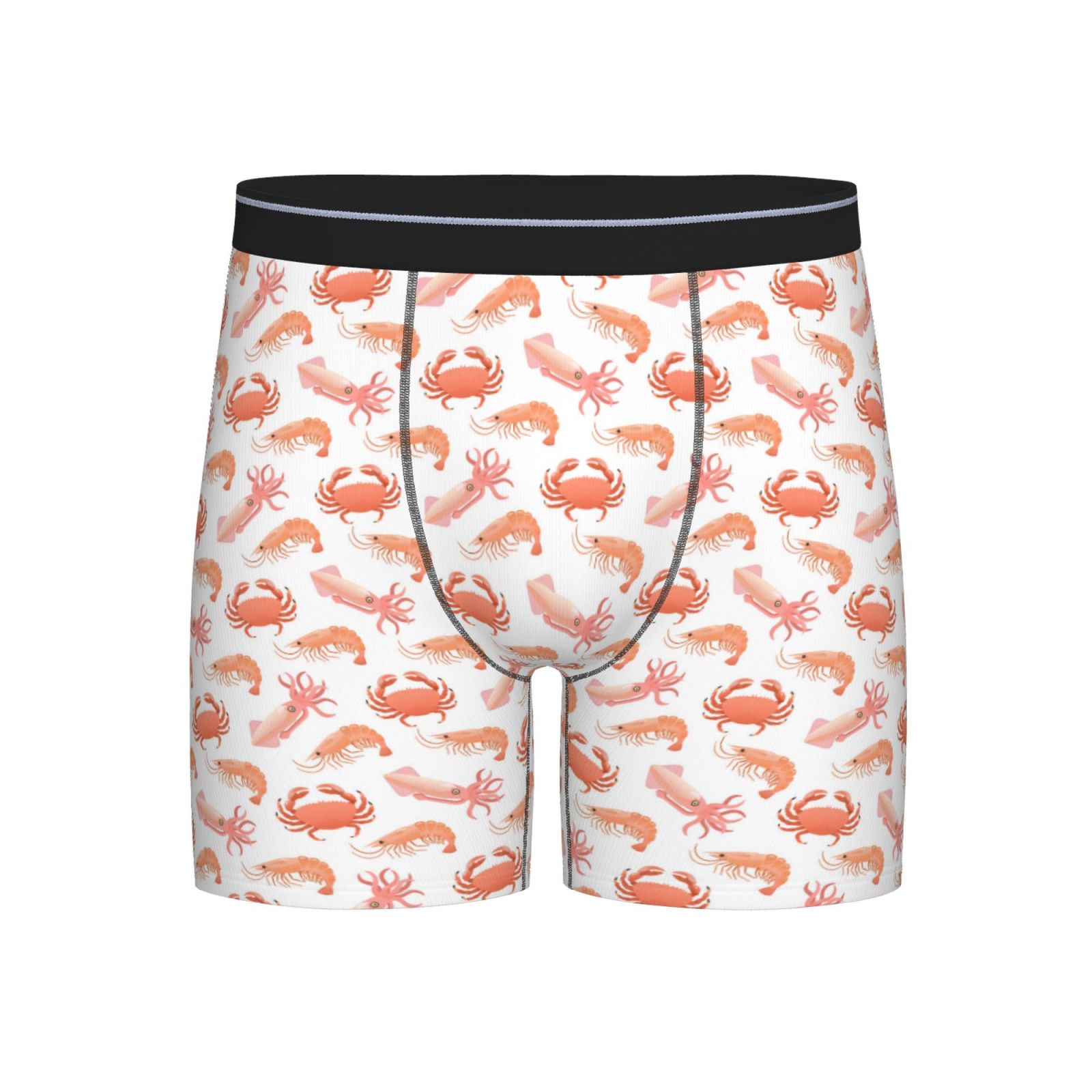Mens Underwear, Crab Squid Shrimp Mens Underwear Boxer Briefs, Soft ...