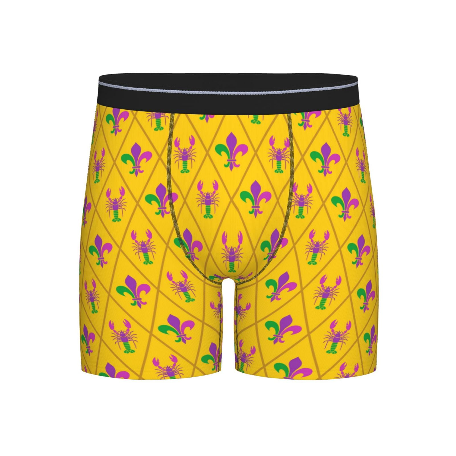 Mens Underwear, Crayfish Fleur De Lis Mens Underwear Boxer Briefs, Soft ...