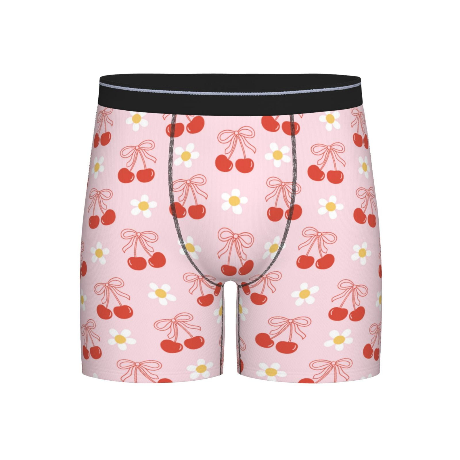 Mens Underwear, Cute Berry Bow Tie Flower Mens Underwear Boxer Briefs ...