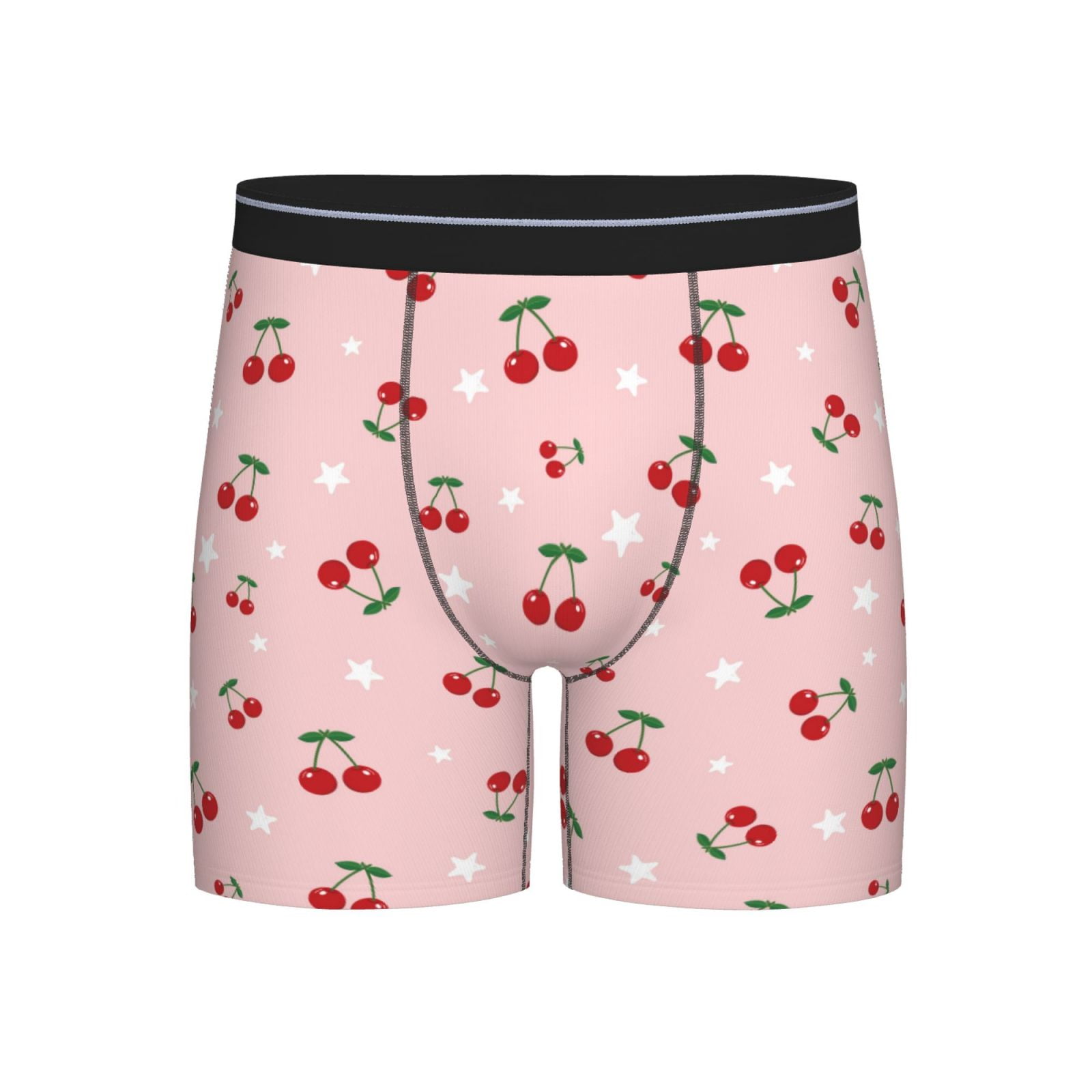 Mens Underwear, Cute Berry Pink Star Mens Underwear Boxer Briefs, Soft ...