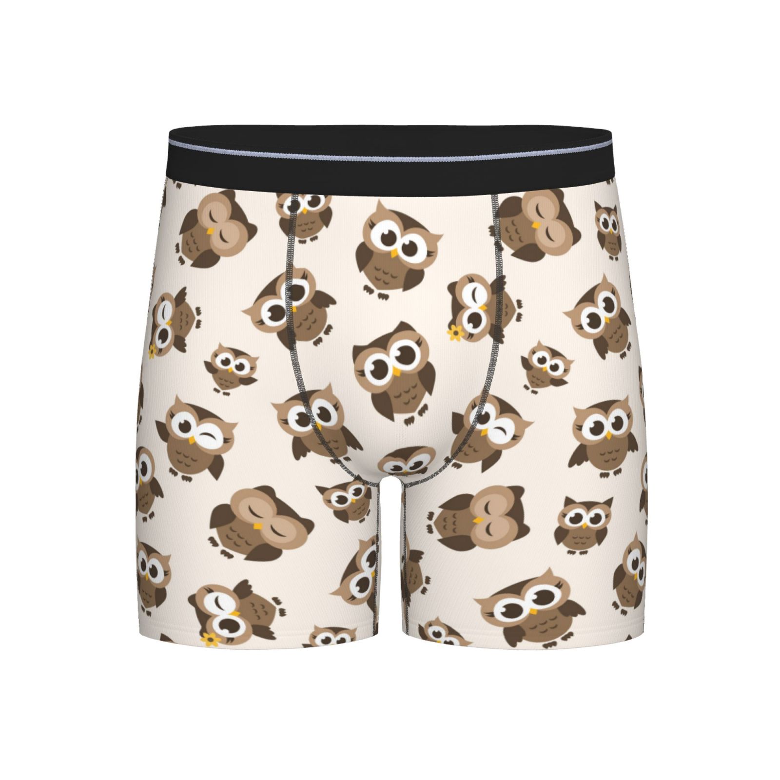 Mens Underwear, Cute Brown Owl Mens Underwear Boxer Briefs, Soft ...
