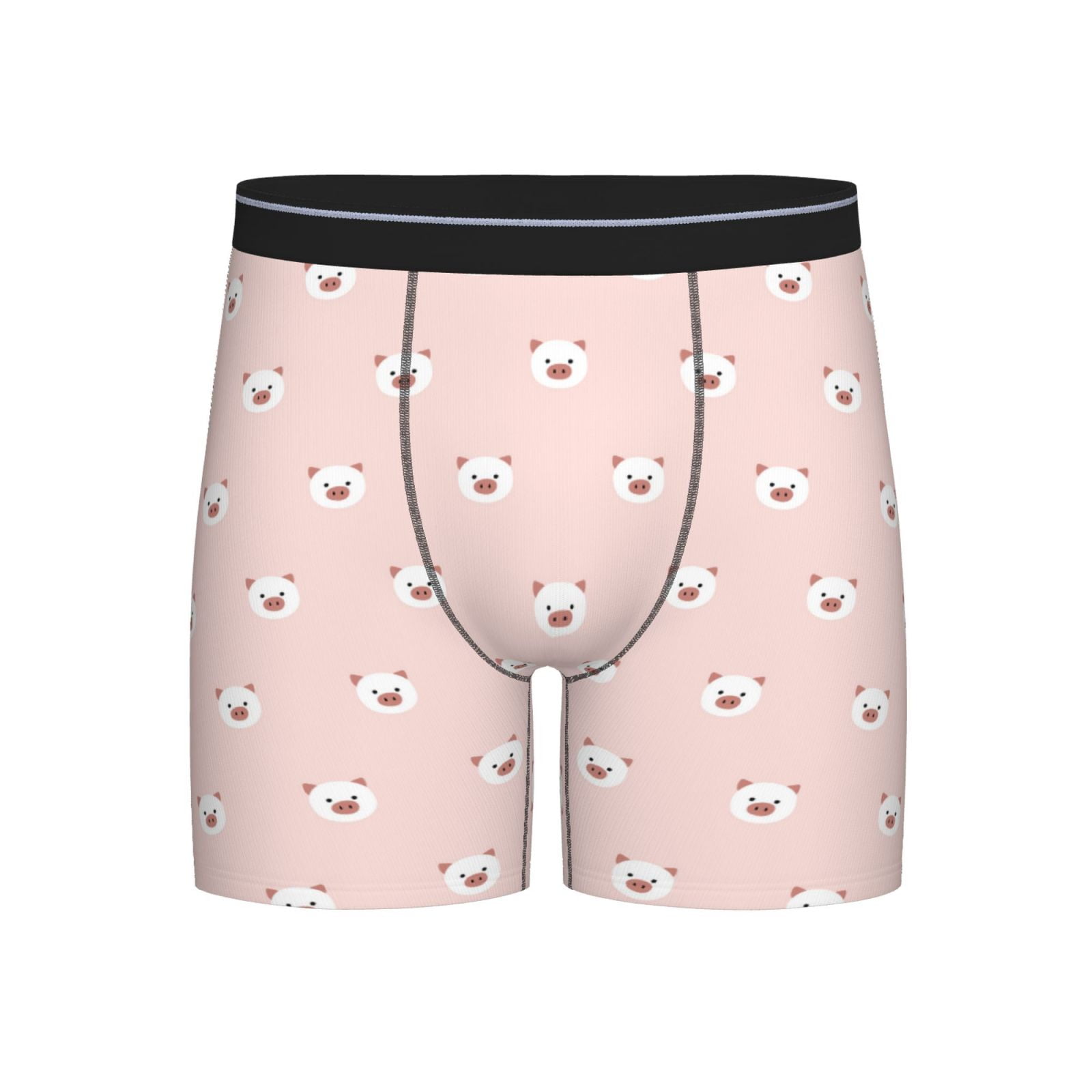 Mens Underwear, Cute Cartoon Pig Pink Mens Underwear Boxer Briefs, Soft ...