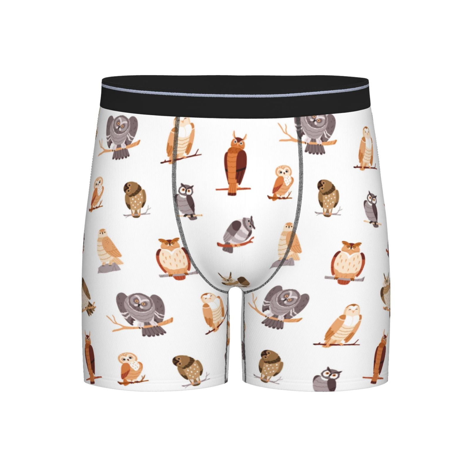Mens Underwear, Cute Crooked Head Owl Mens Underwear Boxer Briefs, Soft ...