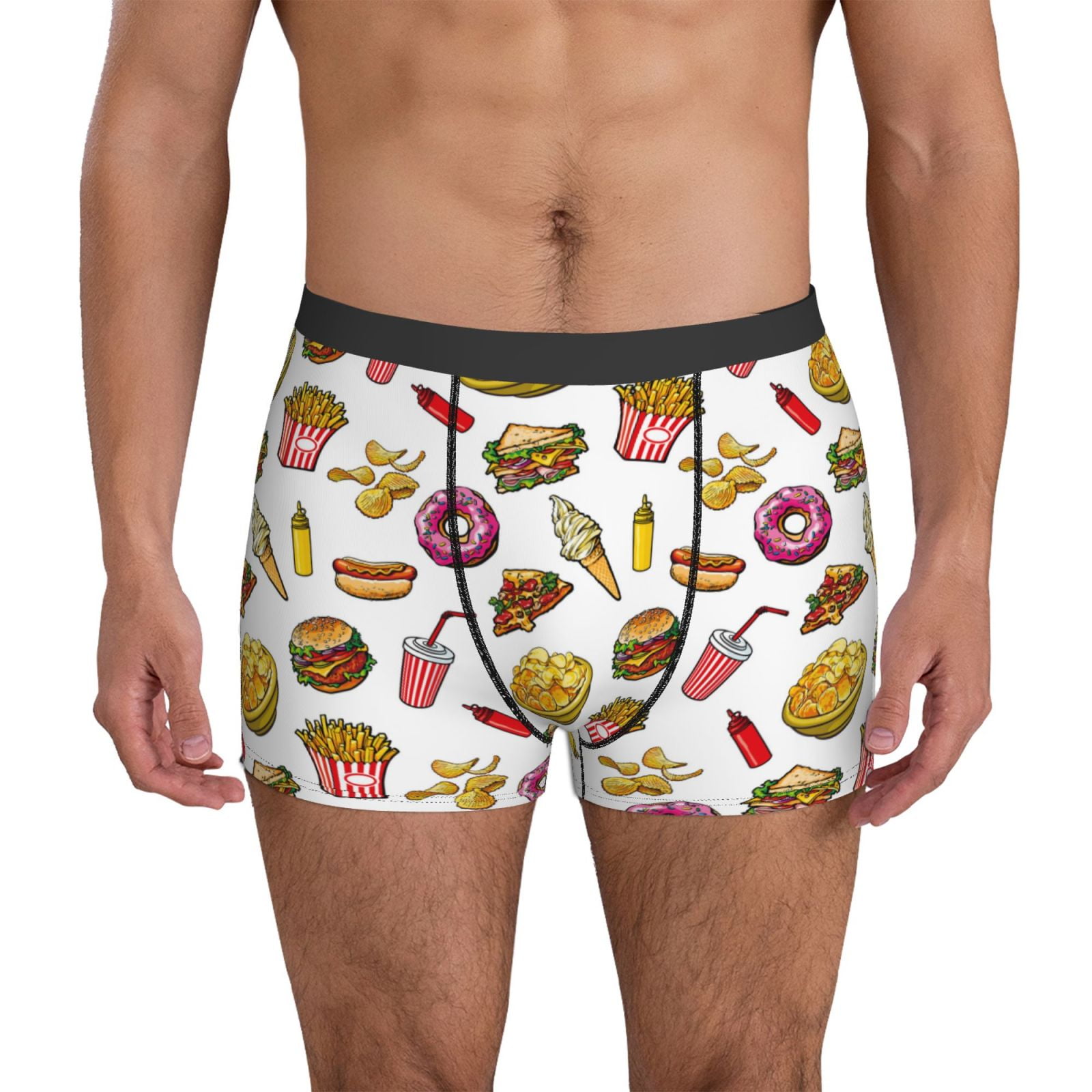 Mens Underwear - Cute Food Ketchup Potato Chips Breathable Stretch ...