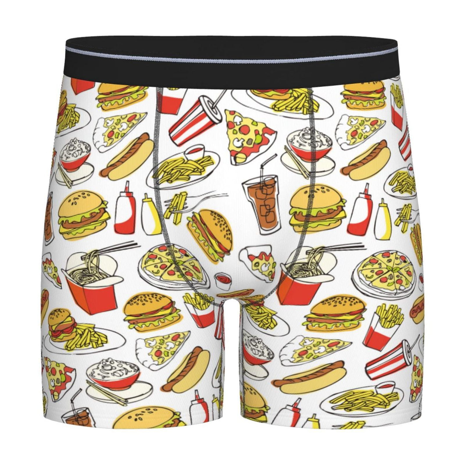 Mens Underwear, Cute Food Pizza Fries Mens Underwear Boxer Briefs, Soft ...