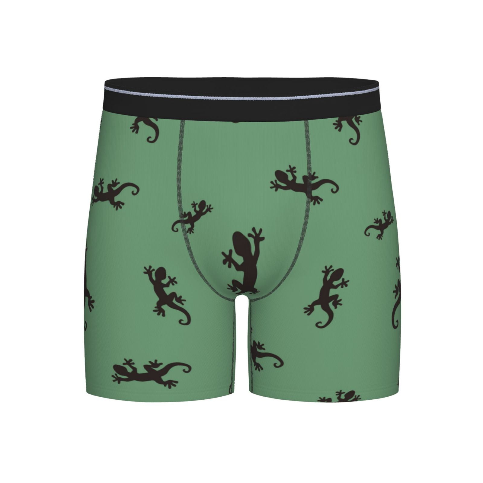 Mens Underwear, Cute Gecko Lizard Green_B Mens Underwear Boxer Briefs ...