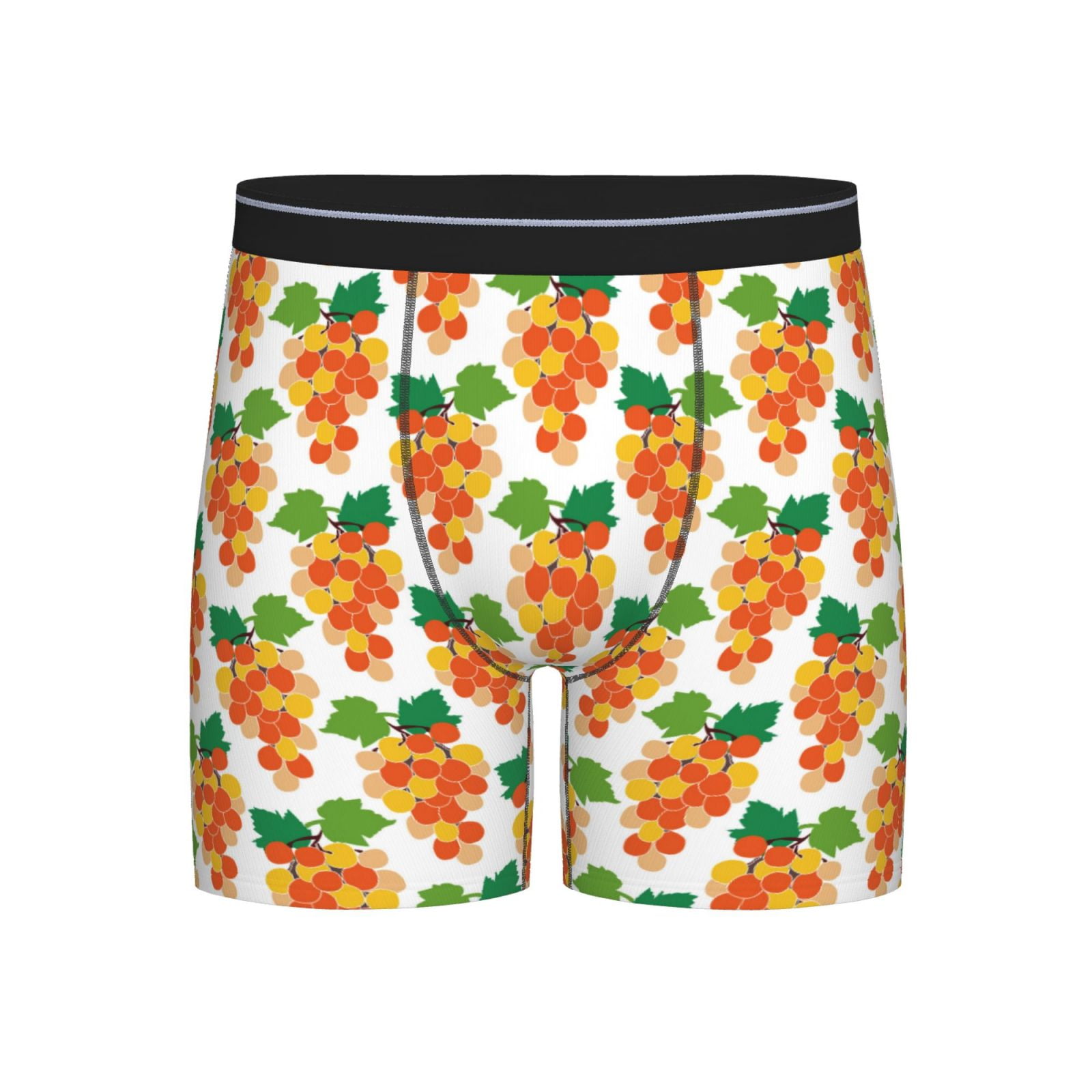 Mens Underwear, Cute Grape Orange Mens Underwear Boxer Briefs, Soft ...