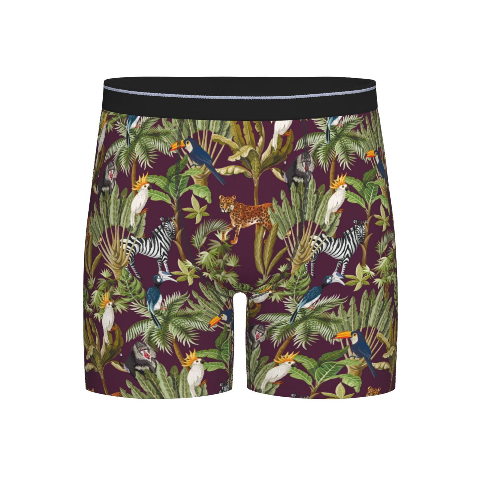 Mens Underwear, Cute Parrot Baboon Leopard Zebra Mens Underwear Boxer ...