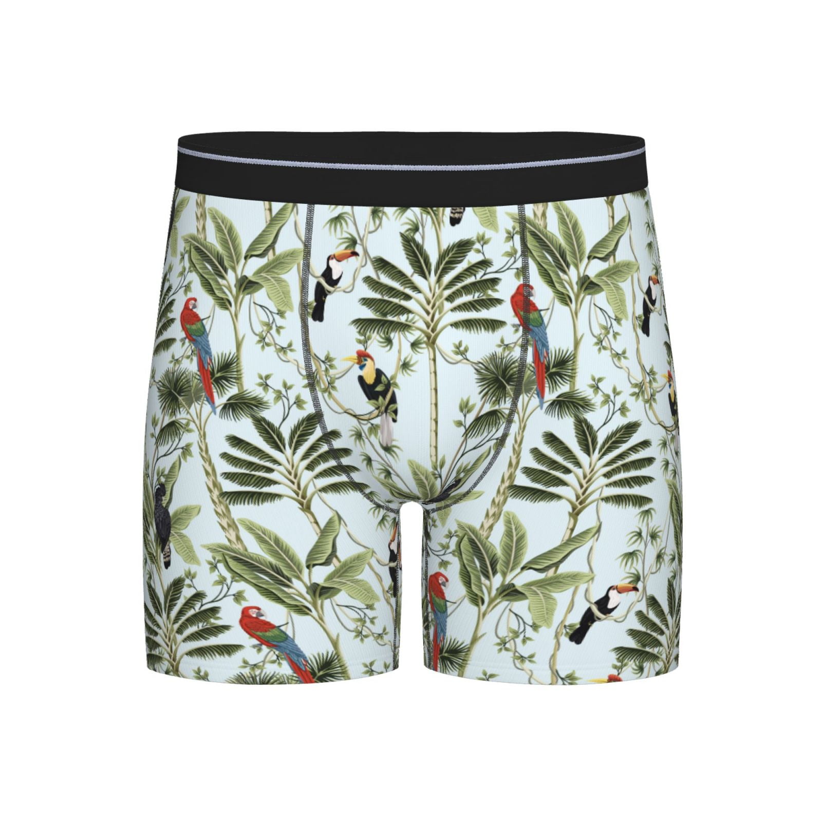 Mens Underwear, Cute Parrot Toucan Palm Tree Mens Underwear Boxer ...