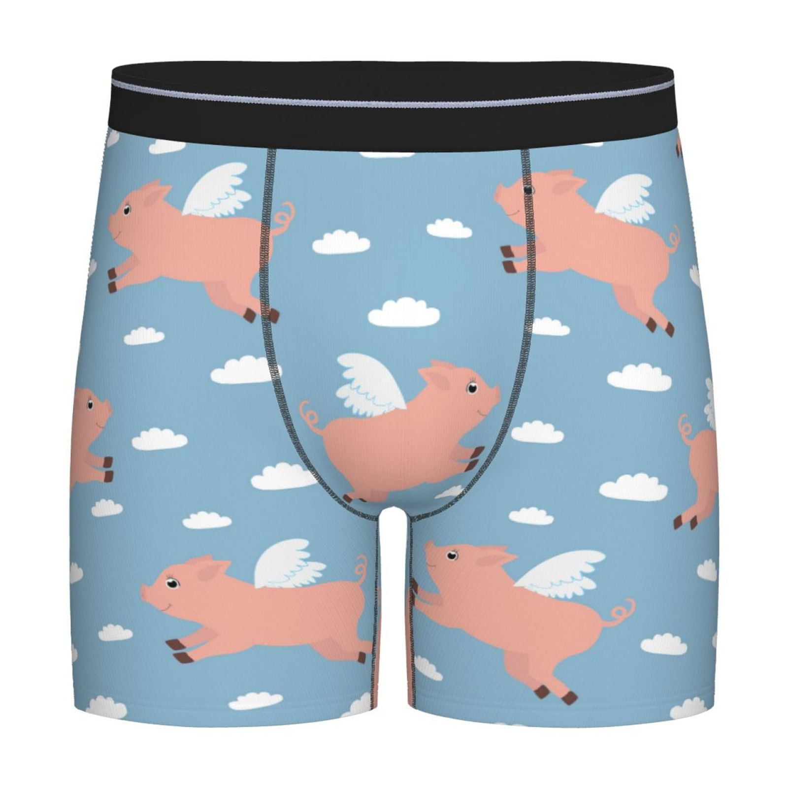 Mens Underwear, Cute Pig With Wings Mens Underwear Boxer Briefs, Soft ...