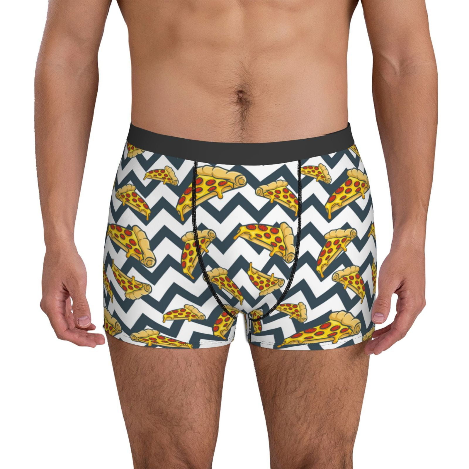Mens Underwear - Cute Pizza Wavy Lines Breathable Stretch Boxers for ...
