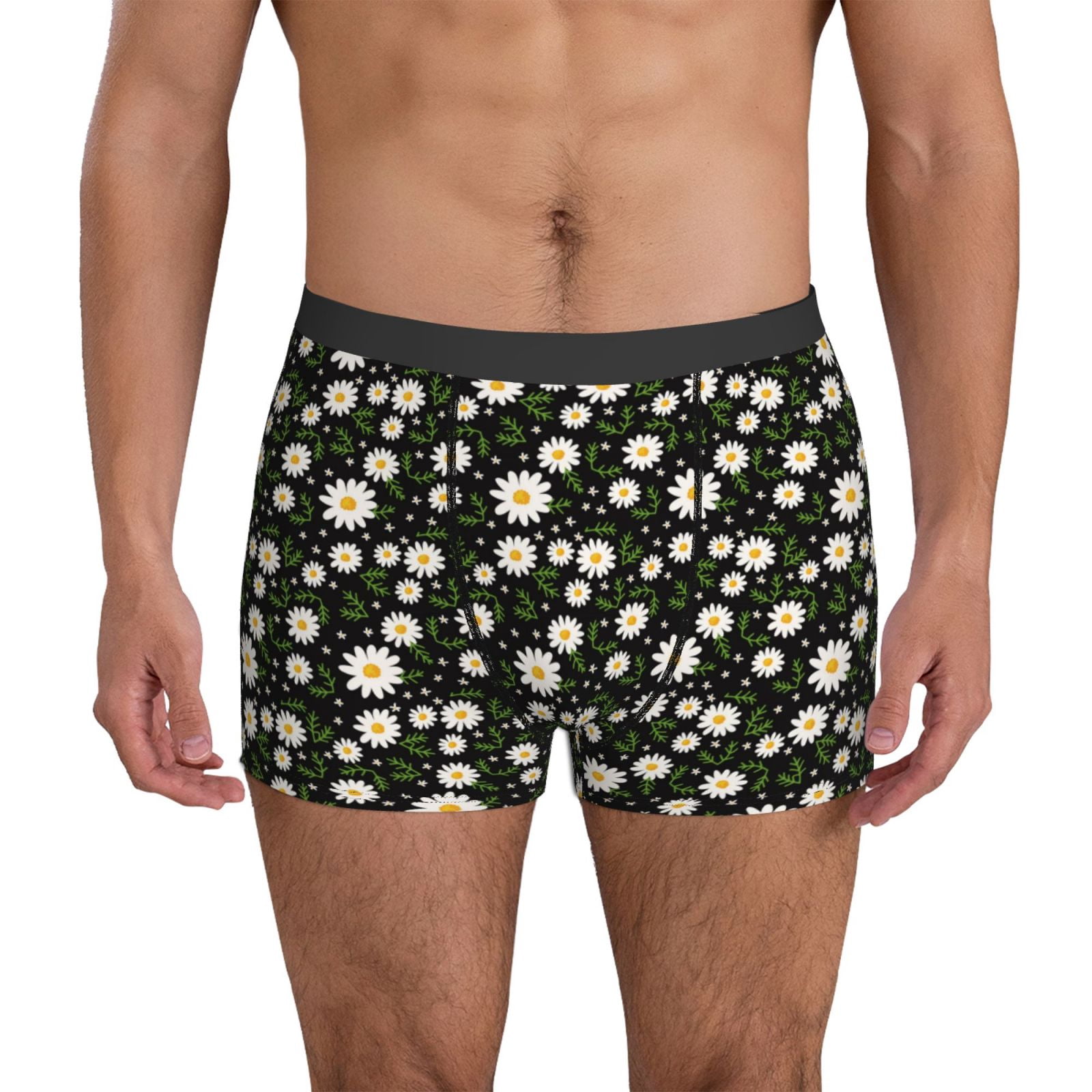 Mens Underwear, Daisy print Sexy Mens Underwear Boxer Briefs ...