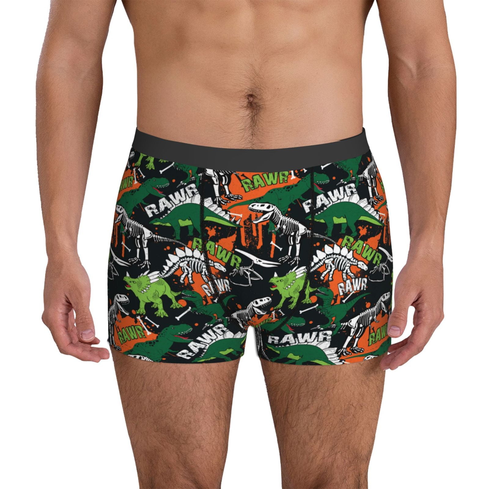 Mens Underwear - Dinosaur Skeleton Breathable Stretch Boxers for Men ...