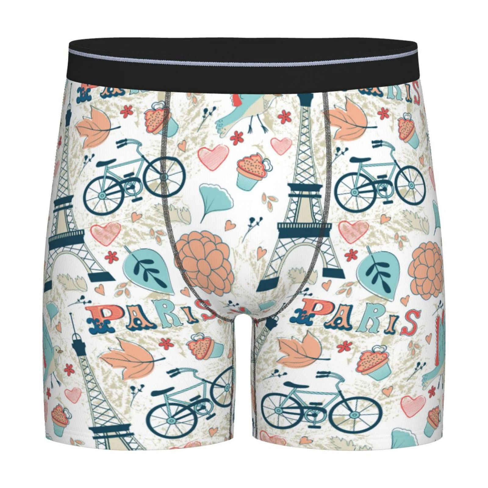 Mens Underwear, Eiffel Tower Mens Underwear Boxer Briefs, Soft Breathable Underwear Long Leg For ...