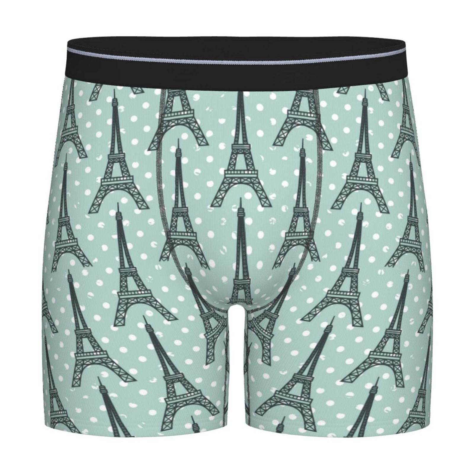 Mens Underwear, Eiffel Tower Polka Dots Mens Underwear Boxer Briefs, Soft Breathable Underwear ...
