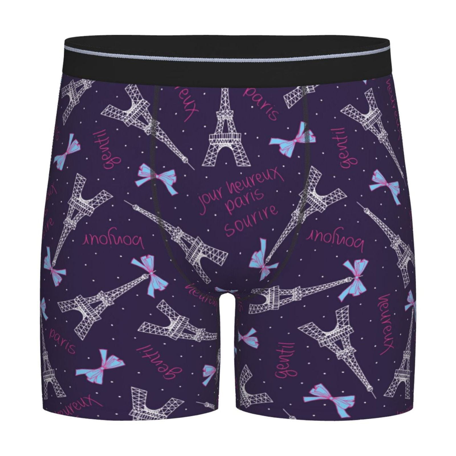 Mens Underwear, Eiffel Tower Rosette Mens Underwear Boxer Briefs, Soft ...