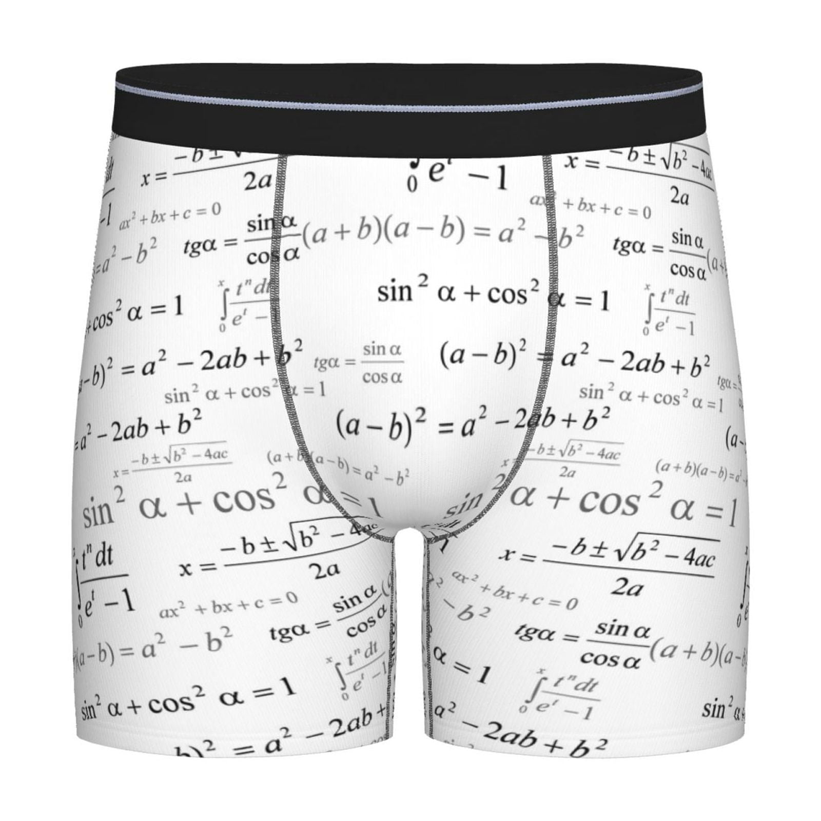 Mens Underwear, Equation Math Print Mens Underwear Boxer Briefs, Soft ...