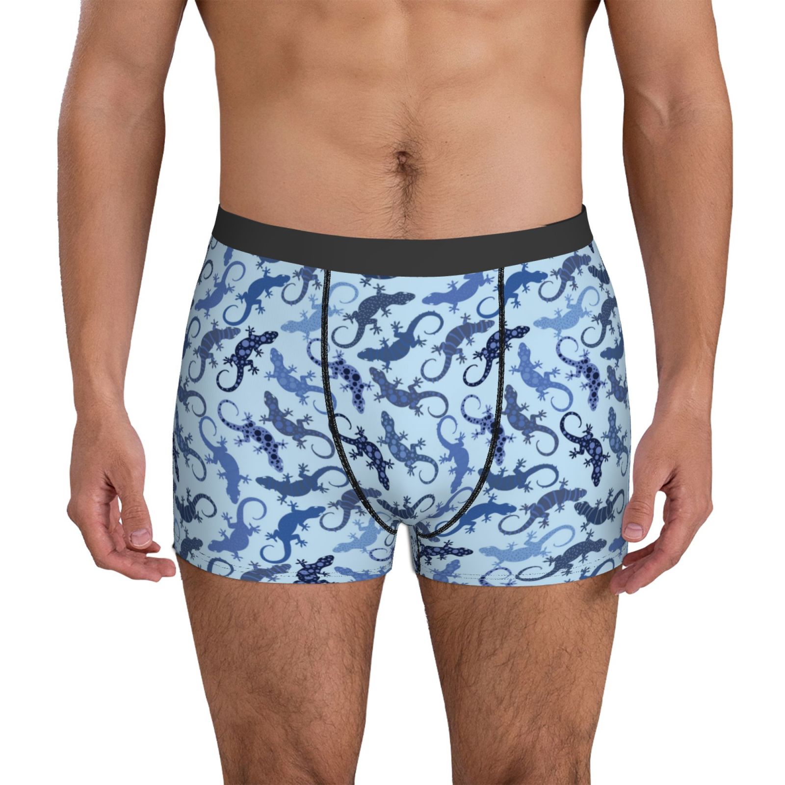 Mens Underwear, Exotic Cute Gecko Lizard Blue Sexy Mens Underwear Boxer ...