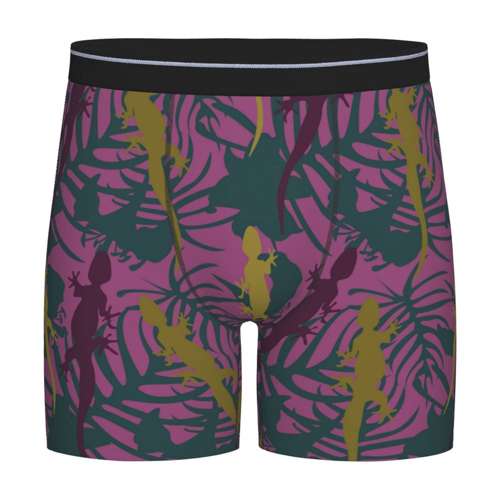 Mens Underwear, Exotic Gecko Lizard Leaves Mens Underwear Boxer Briefs ...