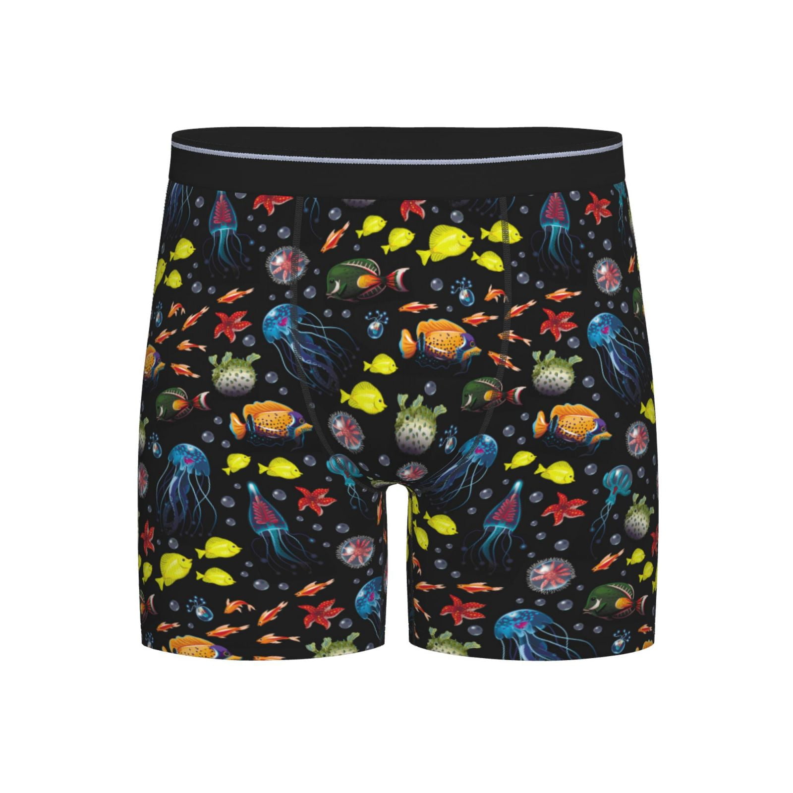 Mens Underwear, Fish Jellyfish Starfish Mens Underwear Boxer Briefs ...