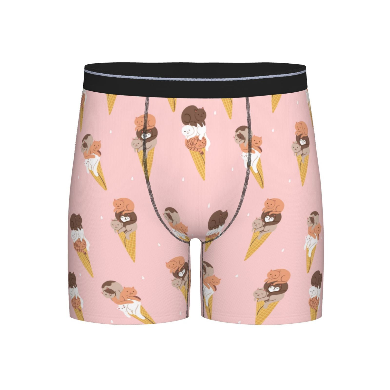 Mens Underwear, Funny Cartoon Cat Cone Mens Underwear Boxer Briefs ...