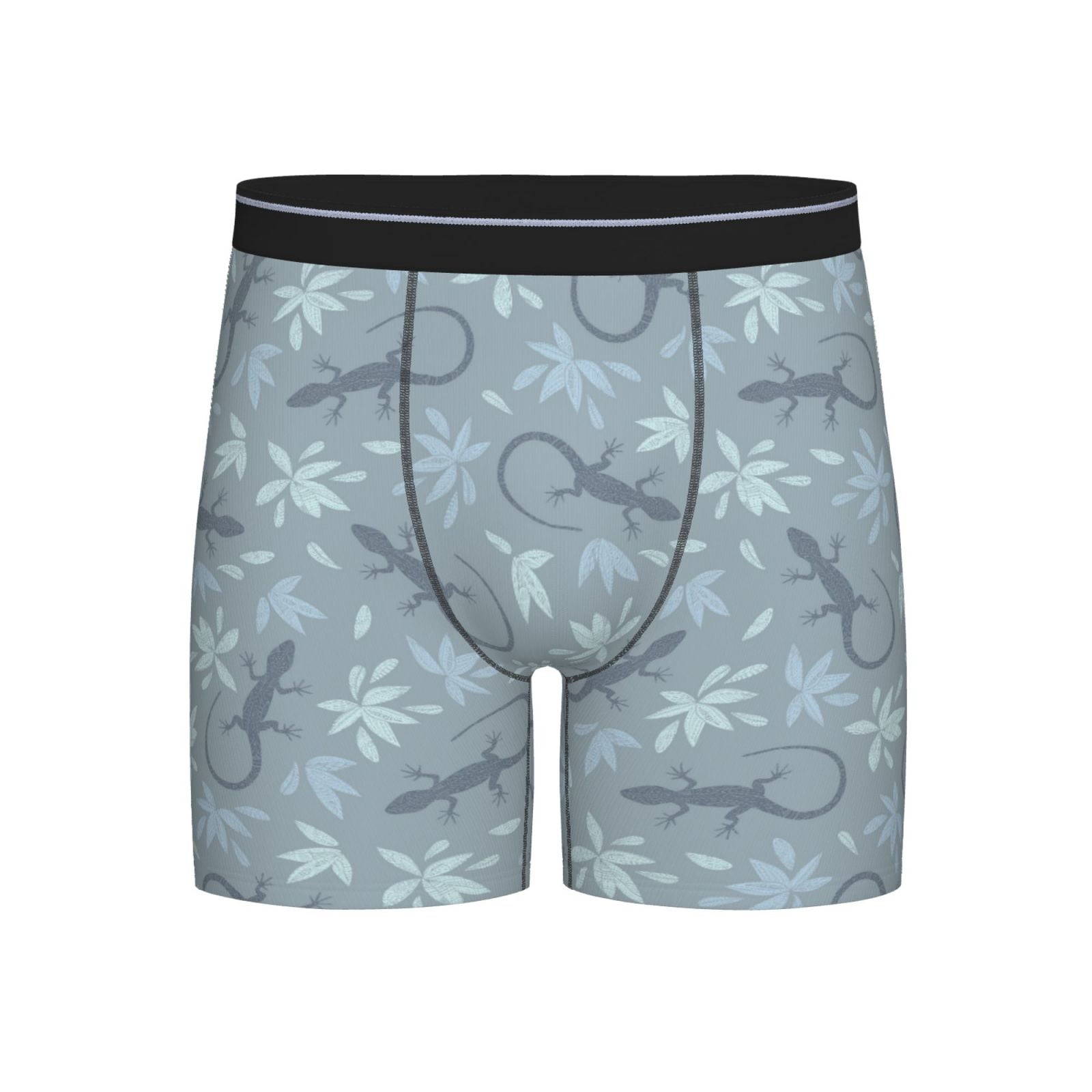 Mens Underwear, Gecko Lizard Leaves Mens Underwear Boxer Briefs, Soft ...