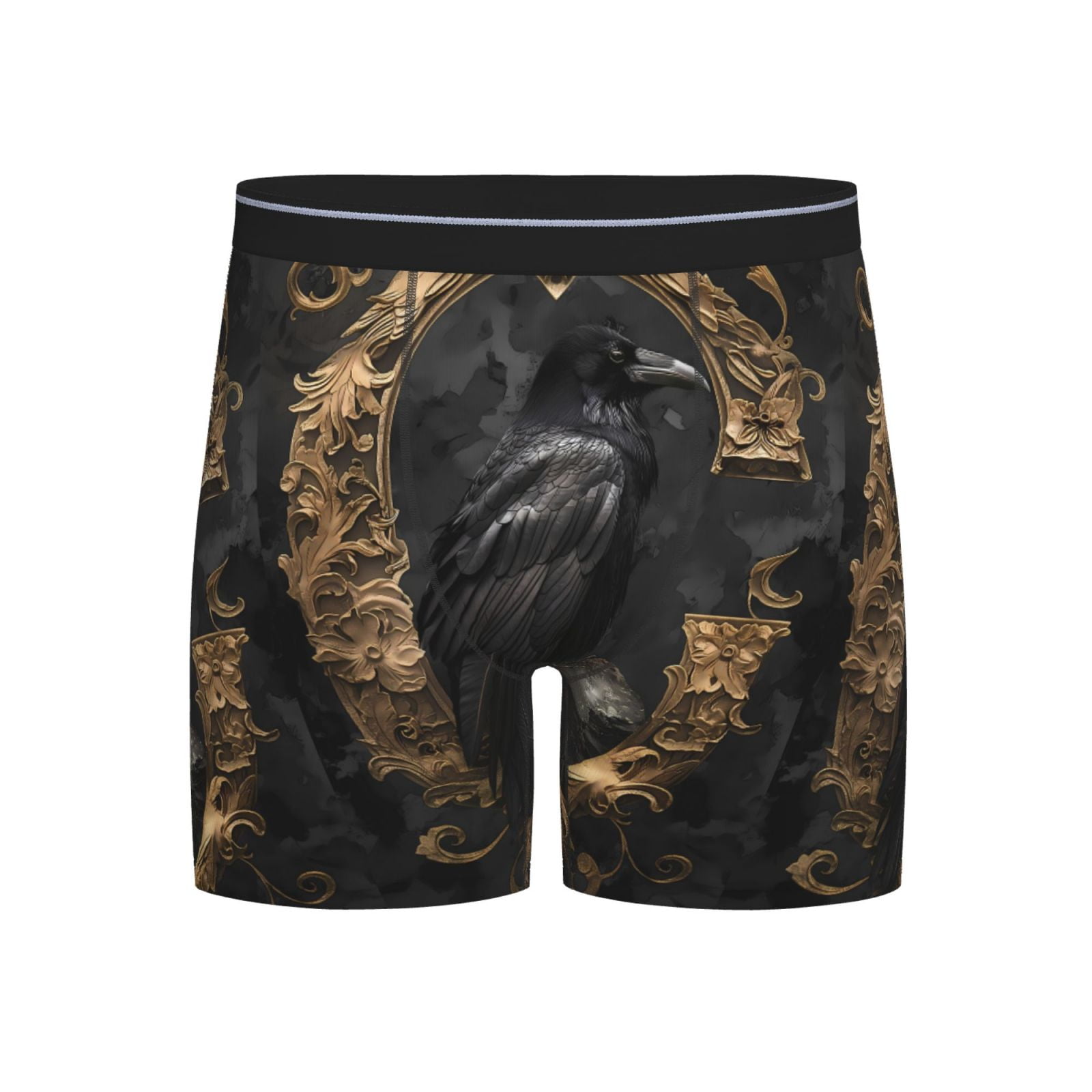 Mens Underwear, Gothic Raven Portrait Mens Underwear Boxer Briefs, Soft ...